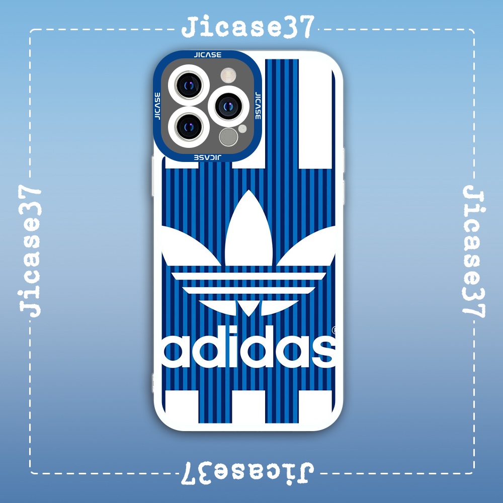 Jicase Adias square edge iphone case Famous brand Logo blue and white ...