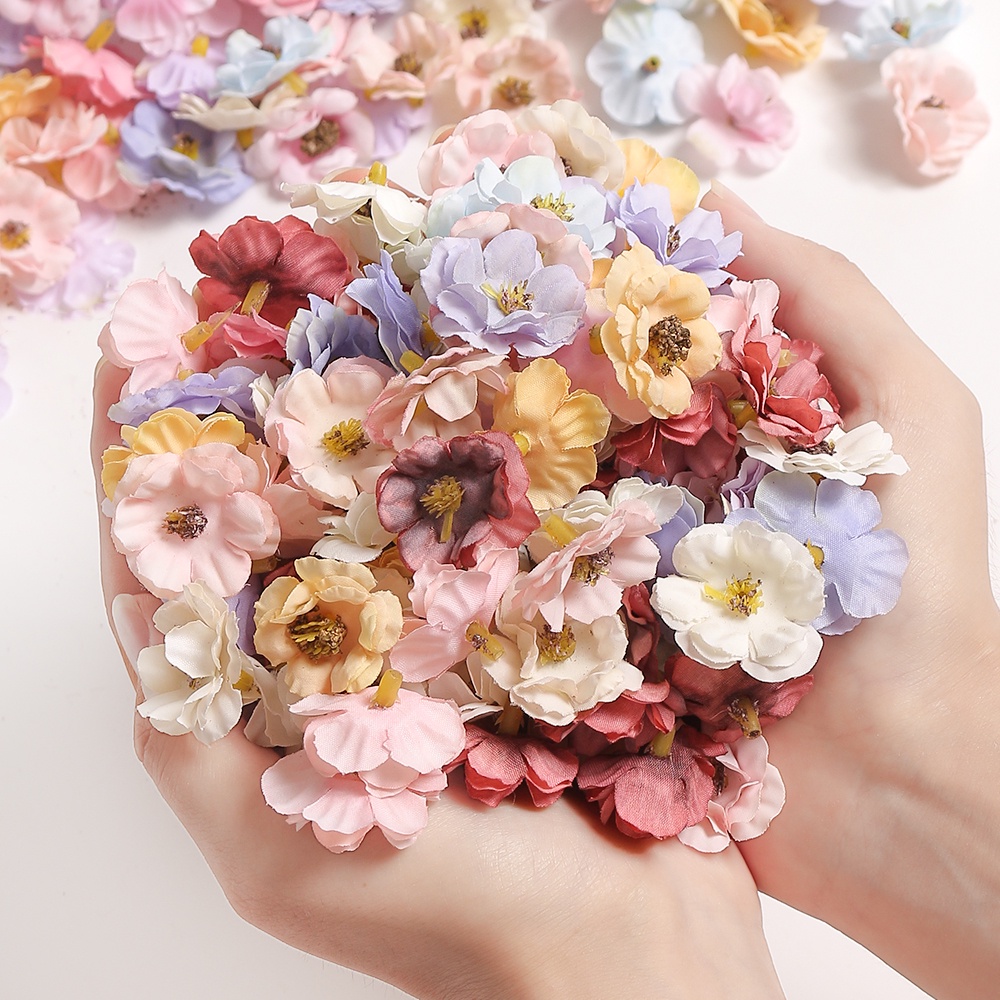 10Pcs 3CM Multicolor Daisy Flower Heads Mini Silk Artificial Flowers ...