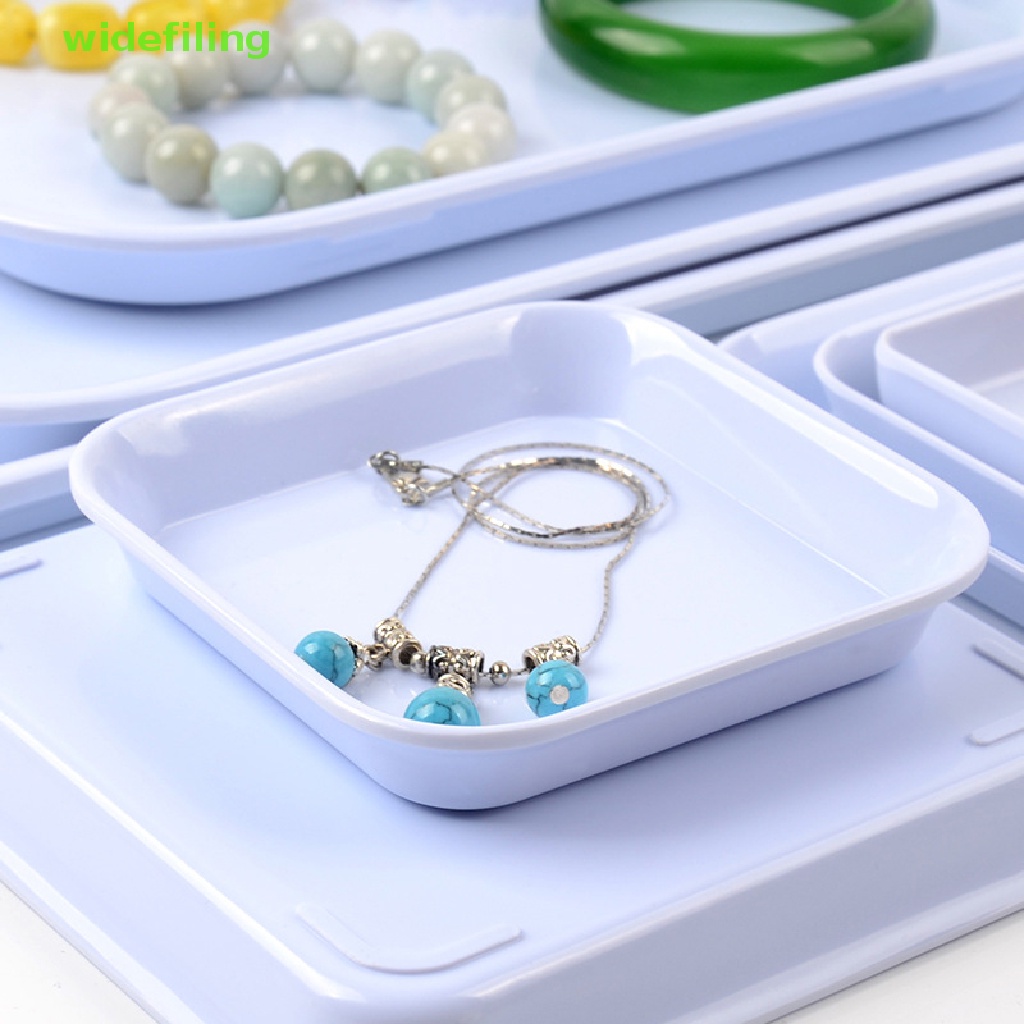 widefiling 10cm x 10cm Rhinestone Plate For Beads Display Plastic Tray White Containers Jewelry ...