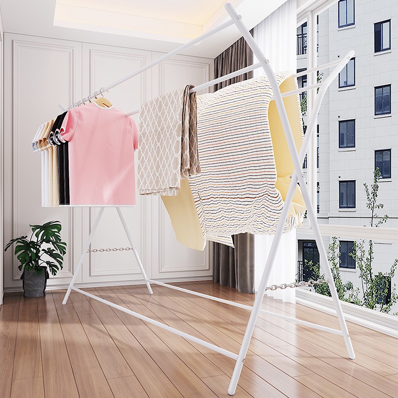 Foldable Mobility Large Support Clothes Hanger Clothing Garment Drying ...