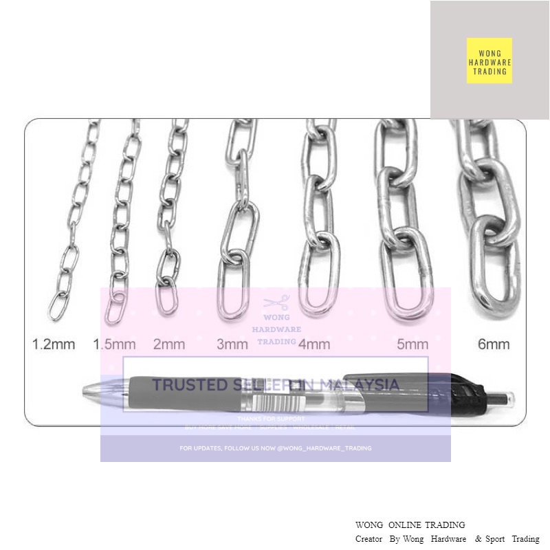 304 Stainless Steel Chain 1.5mm-6mm, Corrosion and Rust Prevention ...