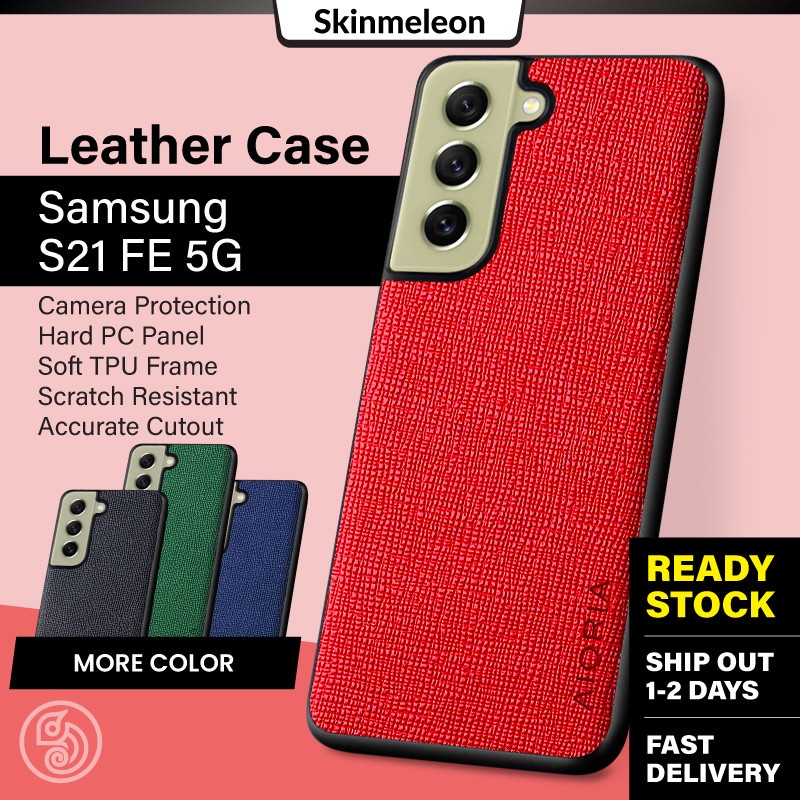 Samsung S21 FE 5G Casing Shockproof Leather Case Soft TPU Slim Hard PC ...