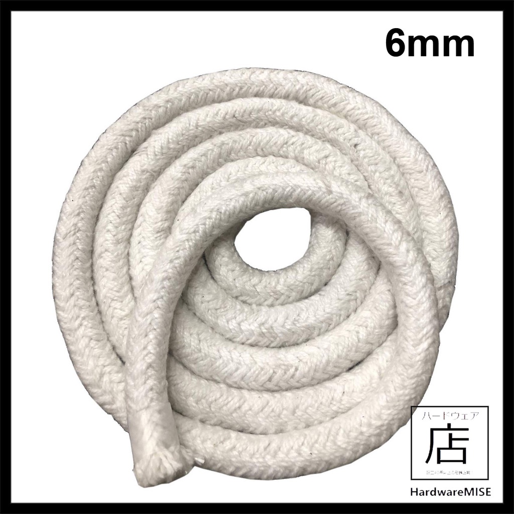 Ceramic Fibre Round Rope 6mm Ceramic Braided Packing Rope With SS Wire ...
