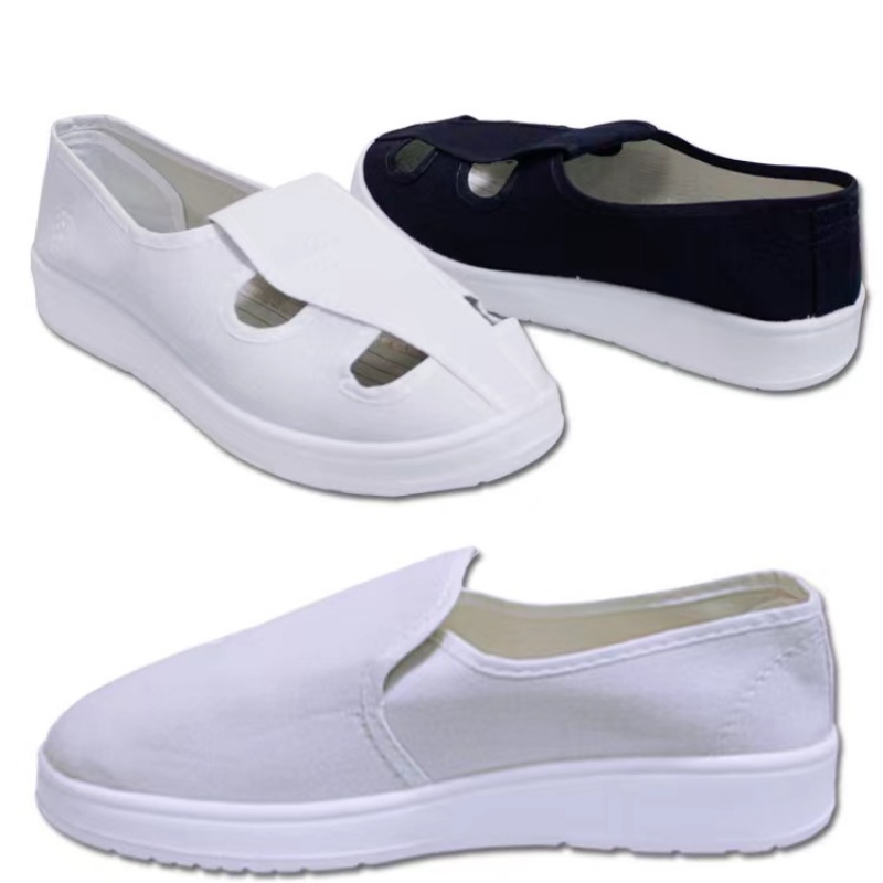 Anti-static shoes white navy blue Putian neutral safety ESD shoes four ...