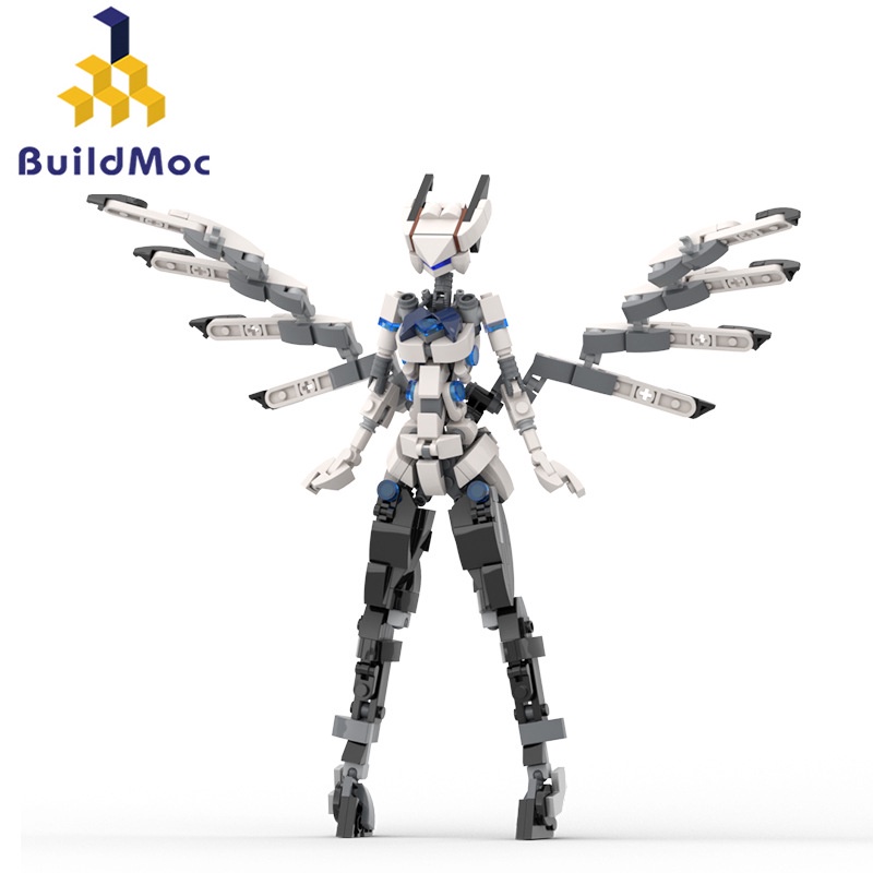 Buildmoc Bunny Girl Model Angel Mech Robot building blocks kids toys ...