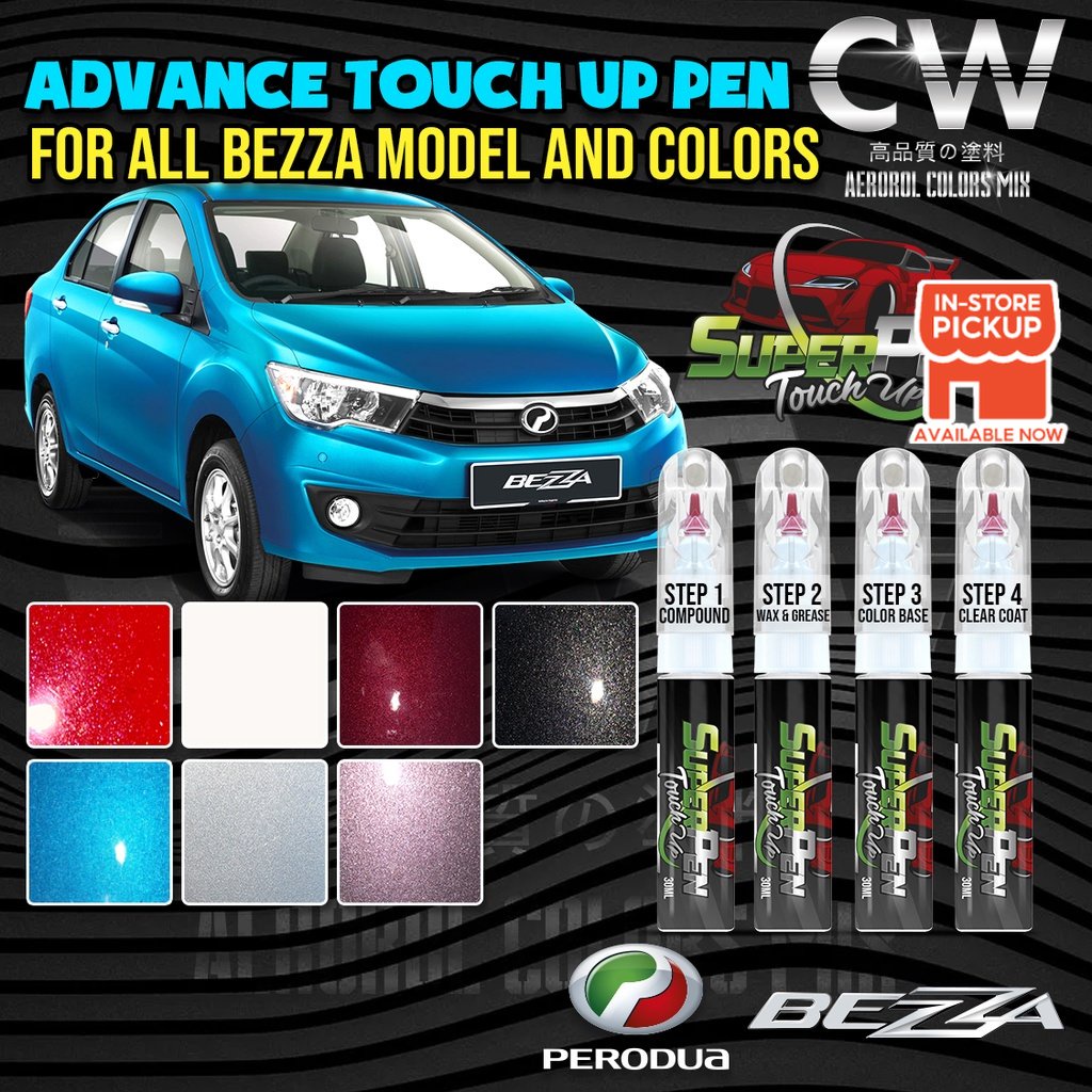 Original Touch Up Paint PERODUA BEZZA 4in1 Touch Up Combo Set Pen And ...