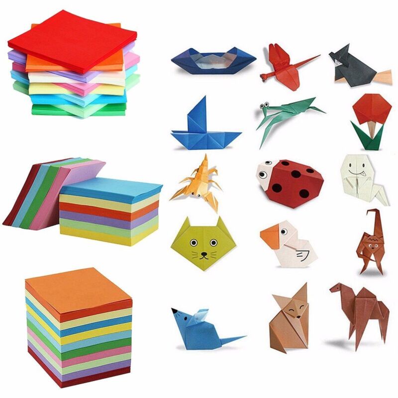 5/7/8/10/14.5cm DIY Square Origami Wish Paper Double Sided Sheets Crane ...
