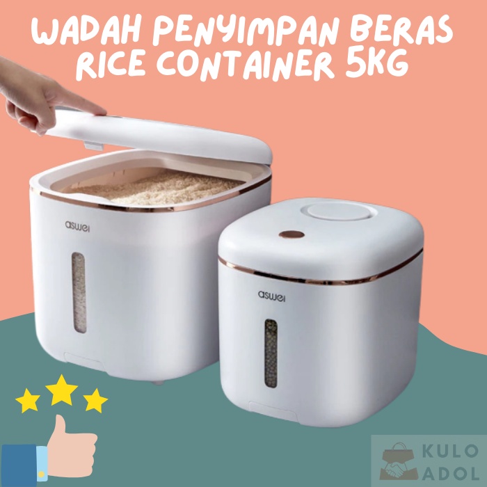 5KG Rice Bucket Dispenser Rice Storage Container with Dryer Food Rice ...