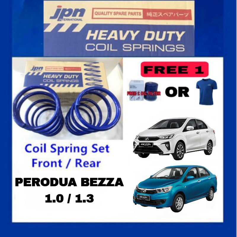 EL JPN PERODUA BEZZA 1 0 / 1.3 FRONT / REAR COIL SPRING 1PAIR STANDARD ...
