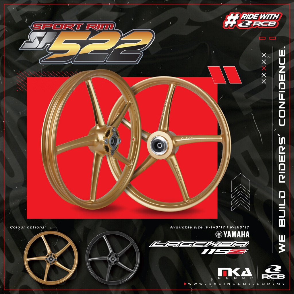 100% ORI RCB SP522 SPORT RIM SET 522 YAMAHA LC135 SRL115 SRL110Z LC135 ...