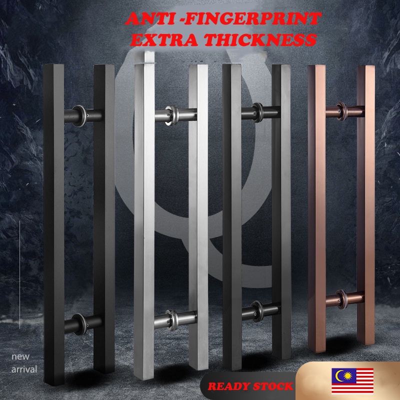 Stainless steel pull push handle tempered Glass c handle door handle ...