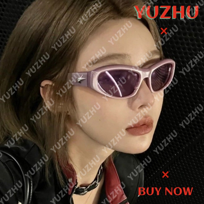 (YUZHU) Cat Eye Y2K Five-Pointed Starry Sky Sunglasses Female Korean ...