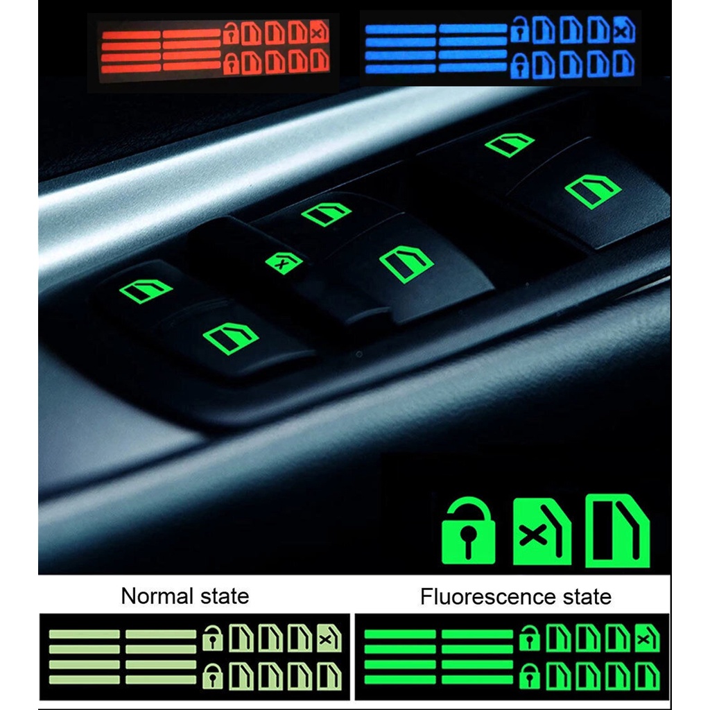 Car Sticker Car Door Window Switch Luminous Sticker Night Safety ...