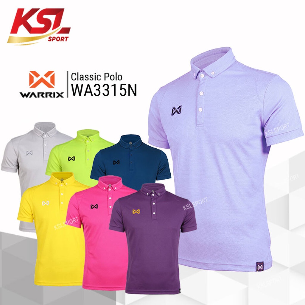 Warrix Classic Polo Model WA-3315 Short Sleeve Shirt Plain Color Work ...