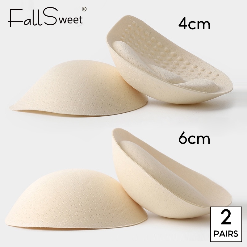 FallSweet 2 Pairs 4/6CM Thick Sponge Bra Pads Push Up Breast Enhancer ...