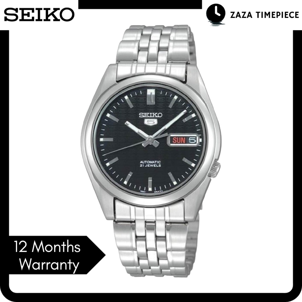 Seiko 5 Automatic SNK361K1 SNK361 See-Thru Back Case Black Dial Men ...