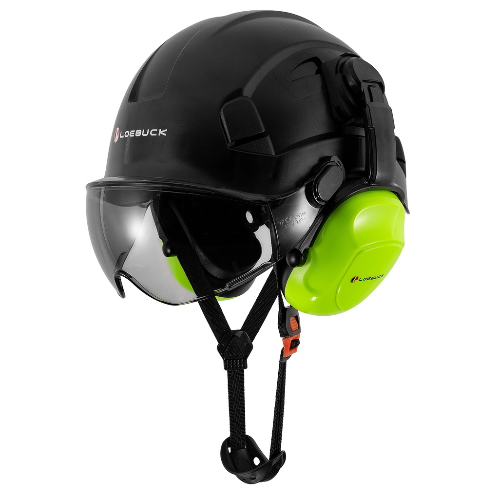 LOEBUCK American style construction work safety helmet with goggles and ...