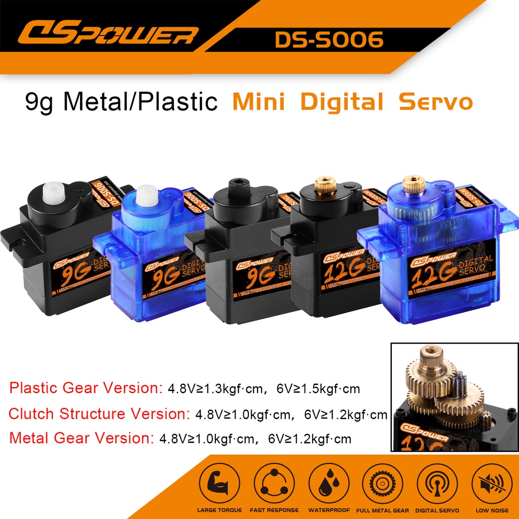 DSpower SG90 MG90S 9g 12g Mini Micro Servo Motor Metal gear Servo for ...