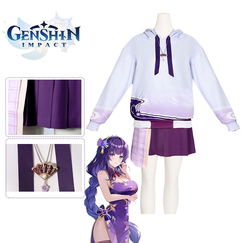 Genshin Impact Raiden Shogun Cosplay Costume Uniform Outfits Fancy ...