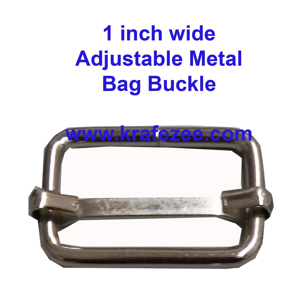 PELARAS TALI BEG BESI ADJUSTABLE METAL BUCKLE SILVER - 1.0 INCH (2 PCS ...