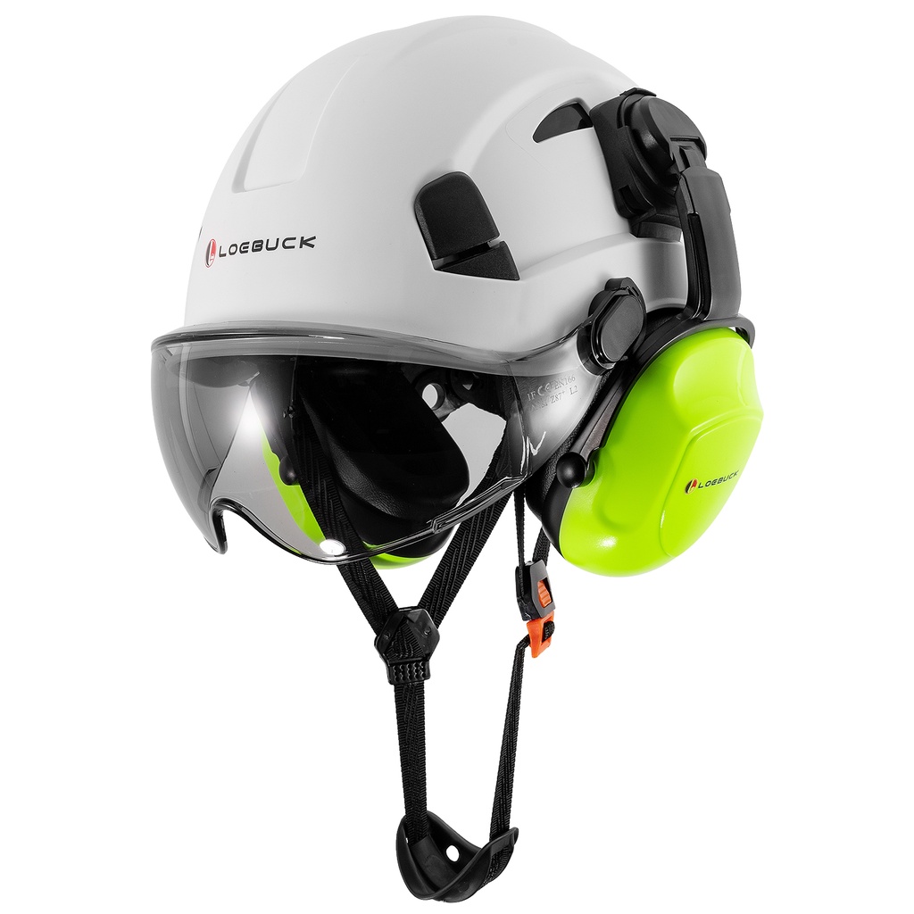 LOEBUCK American style construction work safety helmet with goggles and ...
