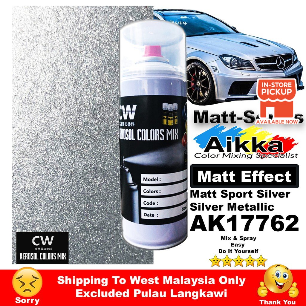 [ Matte Silver AK17762 ] 2K Matte Paint Aikka CW Aerosol DIY Spray Cat ...