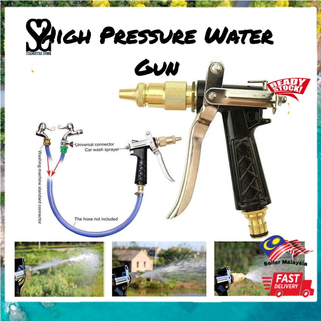 High Pressure Nozzle Sprayer Gun Brass Body Water Car Wash Water Gun ...
