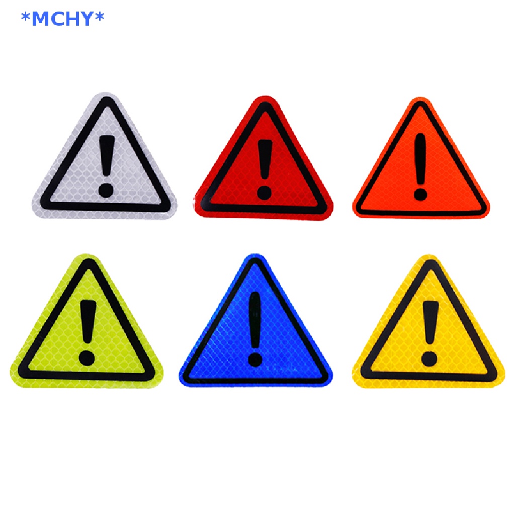 MCHY> Triangle Exclamation Mark Reflective Warning Sign Car Sticker ...