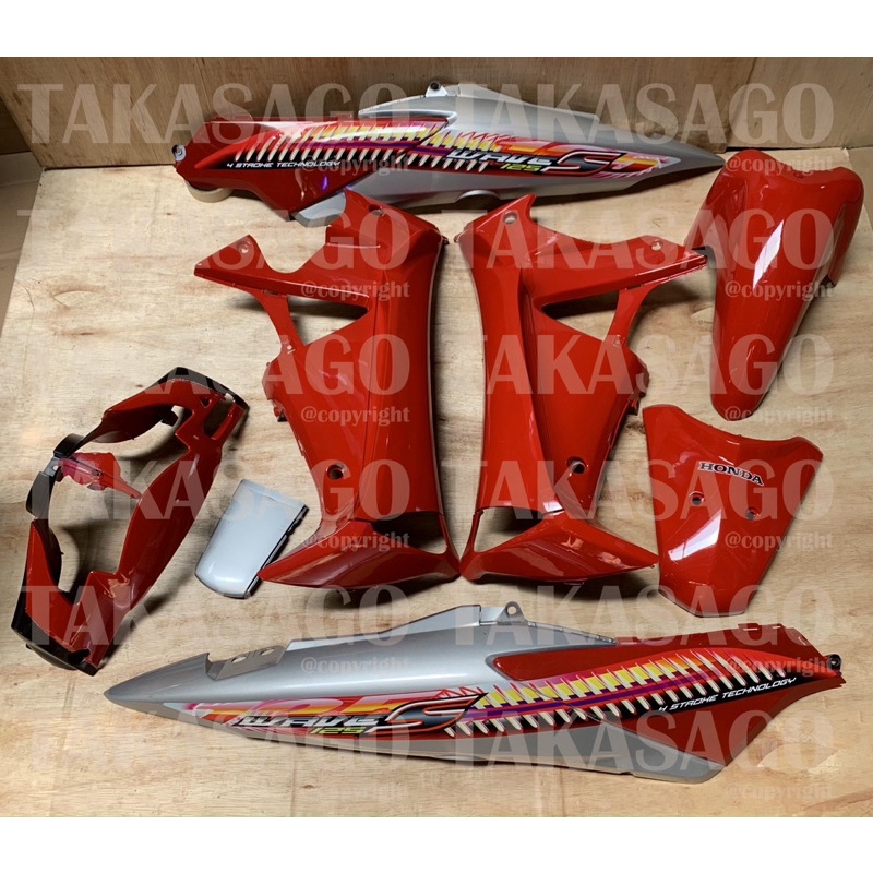 MERAH Cover Body Supra X 125 Lama Silver Model Wave Red Silver Full Set ...