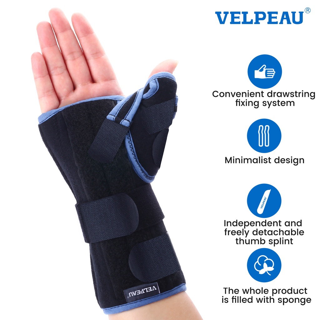 VELPEAU Wrist Support with Thumb Spica Splint for De Quervain's ...