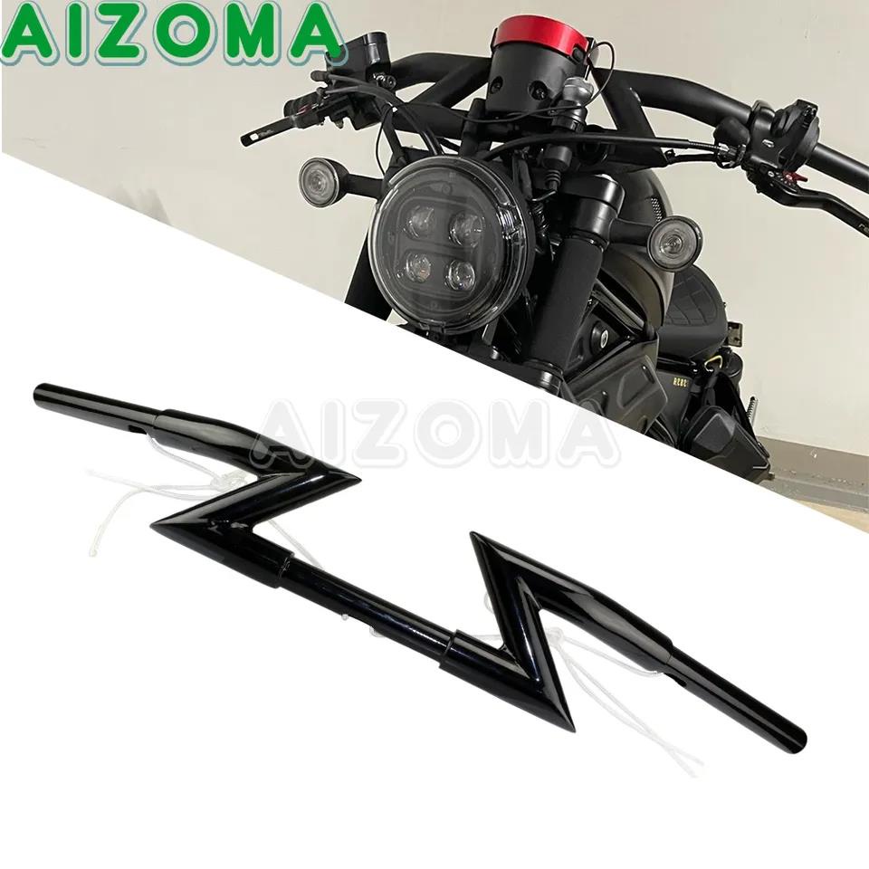 25mm Matt Black Handlebar Z-Bar Motorcycle Motorbike 1" Z Bars ...
