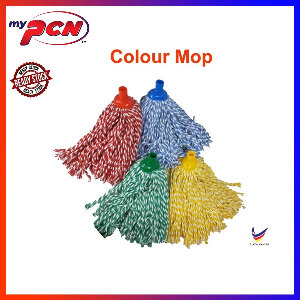 PCN Color Mix White Cotton Floor Mopping Head/Kepala Mop Lantai (Head ...