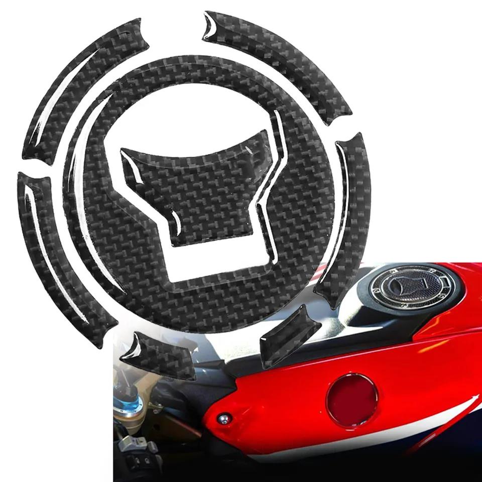 Motorcycle Carbon Fiber Gas Cap Tank Pad Filler Cover Sticker Decals ...
