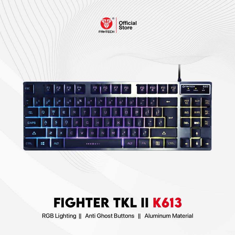 Fantech FIGHTER II K613 TKL Keyboard RGB Membrane Gaming | Shopee Malaysia