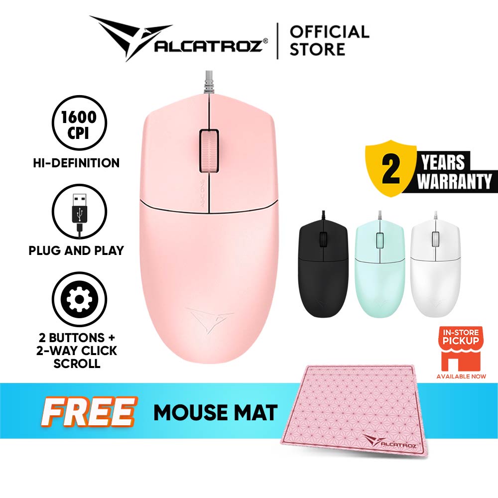 Alcatroz Asic One 1600 CPI Wired USB Mouse | Ergonomic Design with High ...