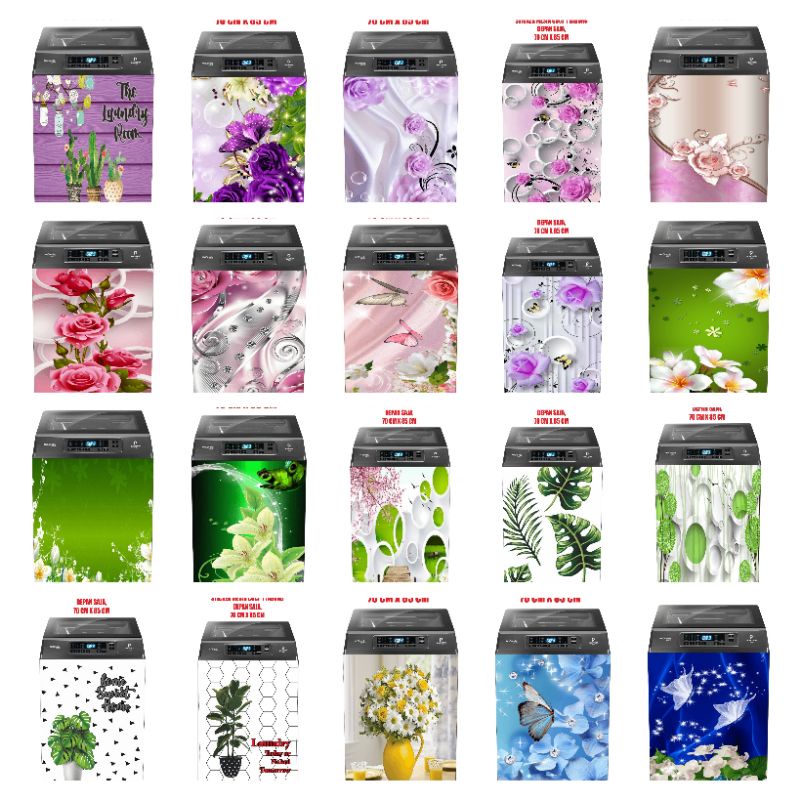 1 Tube Washing Machine Sticker With Contemporary Floral Pattern ...