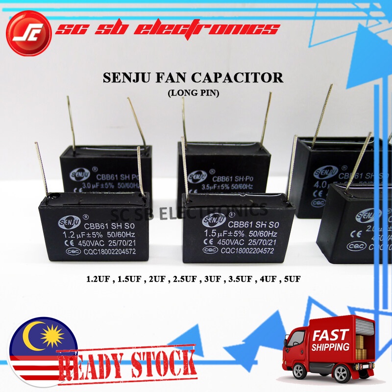 SENJU FAN CAPACITOR / FAN CONDENSER / FAN CAP / KAPACITOR KIPAS (1.2UF ...