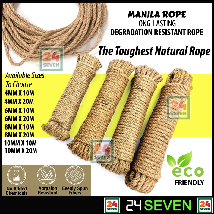 4MM 6MM 8MM 10MM Manila Rope Hemp Rope Tali Guni | Shopee Malaysia