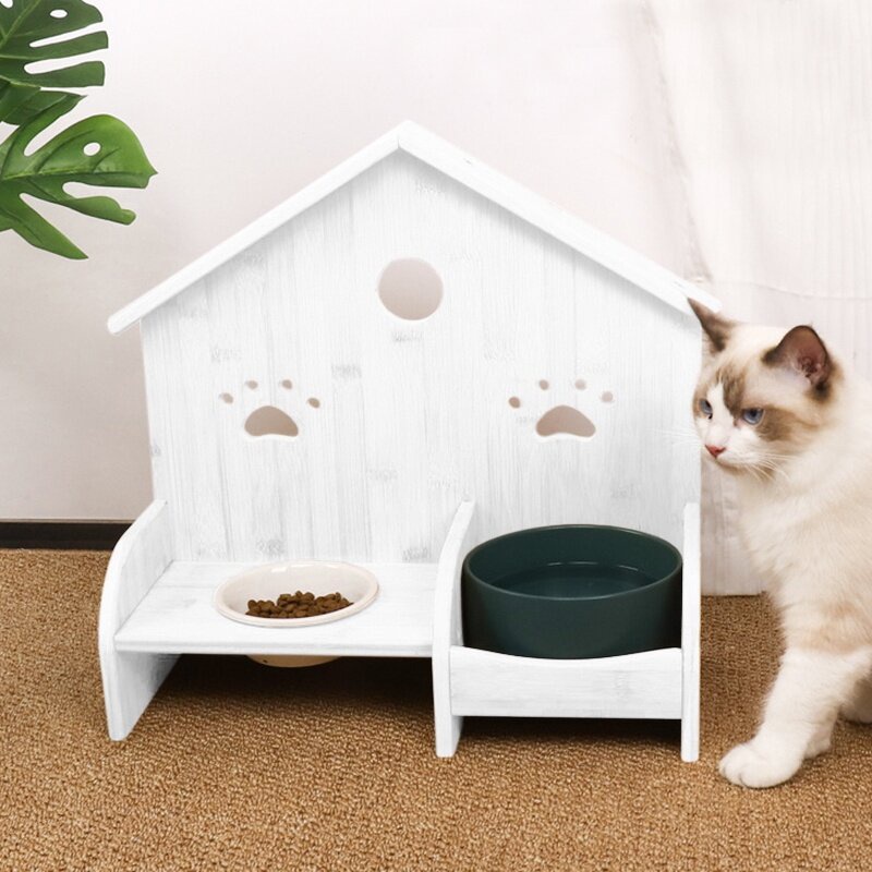 Cat bowl rack anti knock cat food bowl dog water bowl holding rack bowl ...