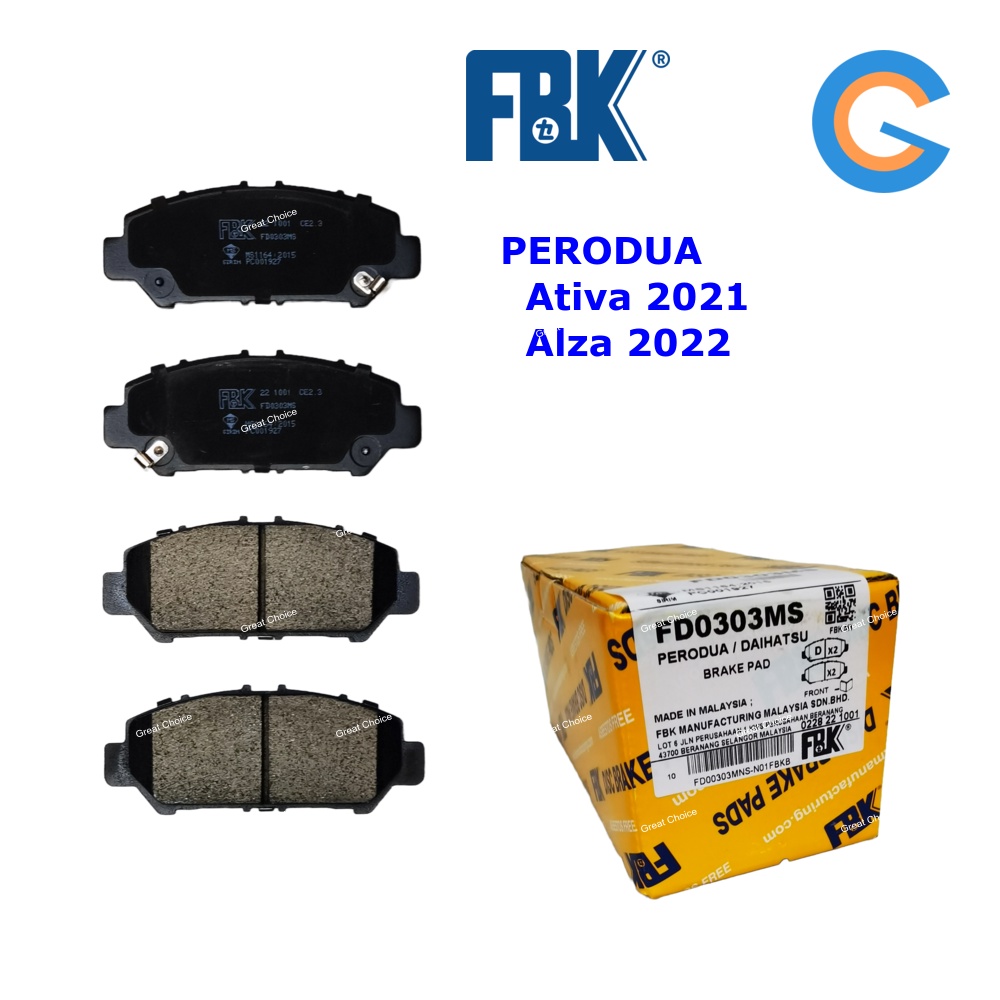FBK Ativa 2021, Alza 2022 Disc Brake Pad PERODUA FD0303MS | Shopee Malaysia