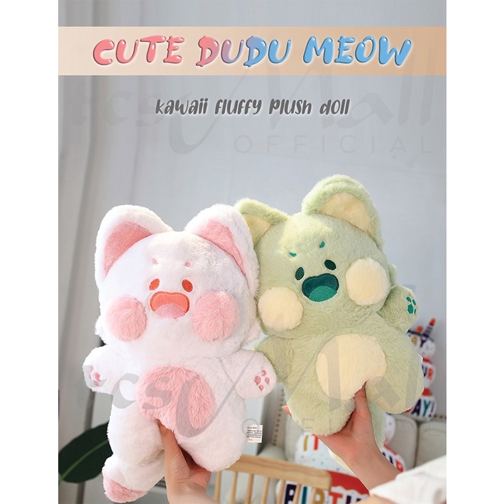 40cm Anak Patung Kawaii DuDu Cat Fluffy Doodle Meow Stuffed Plush Doll ...