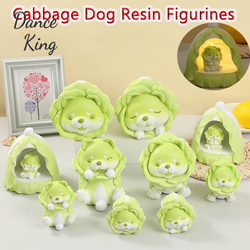 Cute Cabbage Shiba Inu Vegetable Fairy Dog Vivid Resin Figurines Kawaii ...