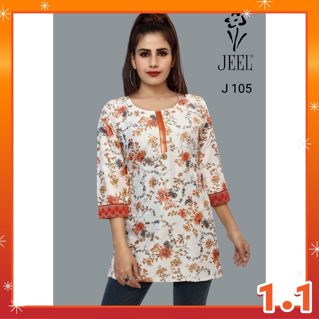 JEEL Floral Printed Short Kurtis For Women's | Shopee Malaysia