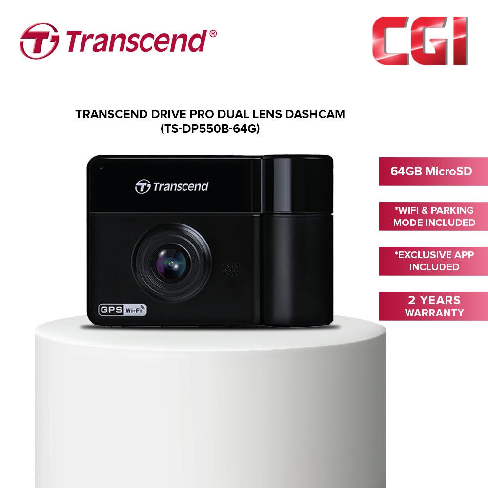 Transcend DrivePro 550 FHD Dual Lens Dashcams - TS-DP550B-64G | Shopee ...