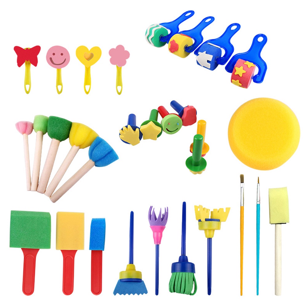 30pcs/set Sponge Paint Brush Kids Mini DIY Painting Brushes Early ...