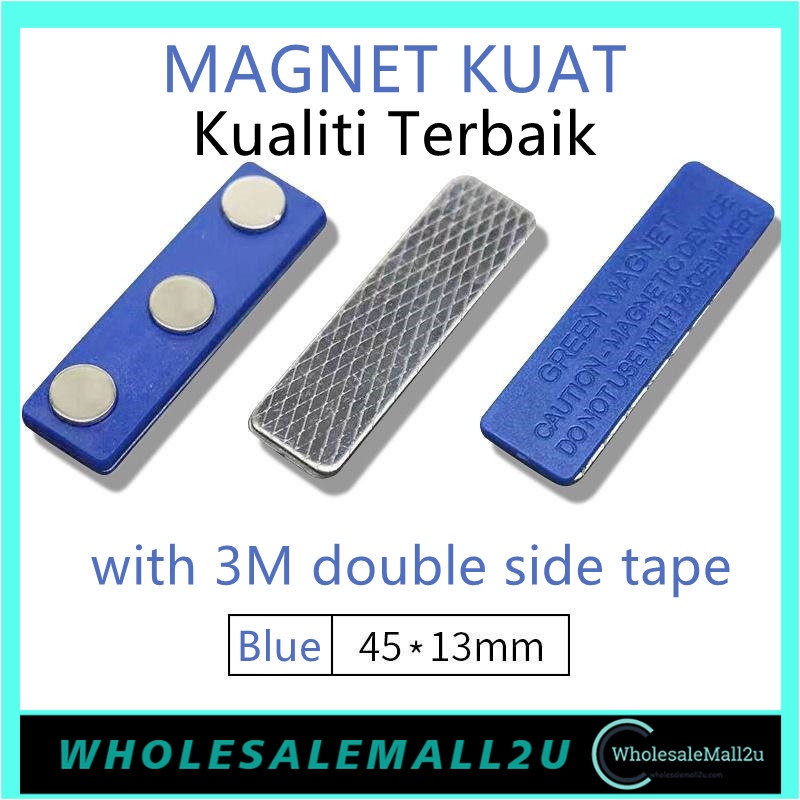 3 BUTANG MAGNET BIRU Kuat Magnet Nametag BLUE Magnet Tag Nama Magnet ...
