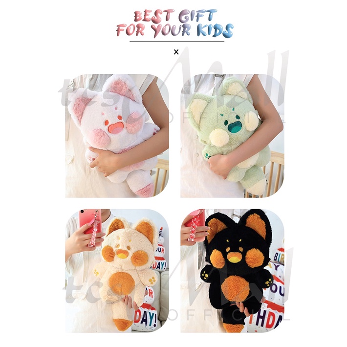 40cm Anak Patung Kawaii DuDu Cat Fluffy Doodle Meow Stuffed Plush Doll ...