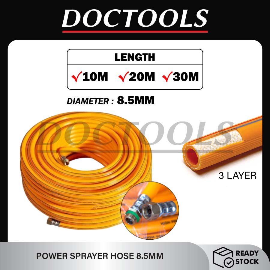 POWER SPRAYER HOSE 8.5MM X 10M 20M 30M /AGRICULTURE SPRAY HOSE/ 3 LAYER ...