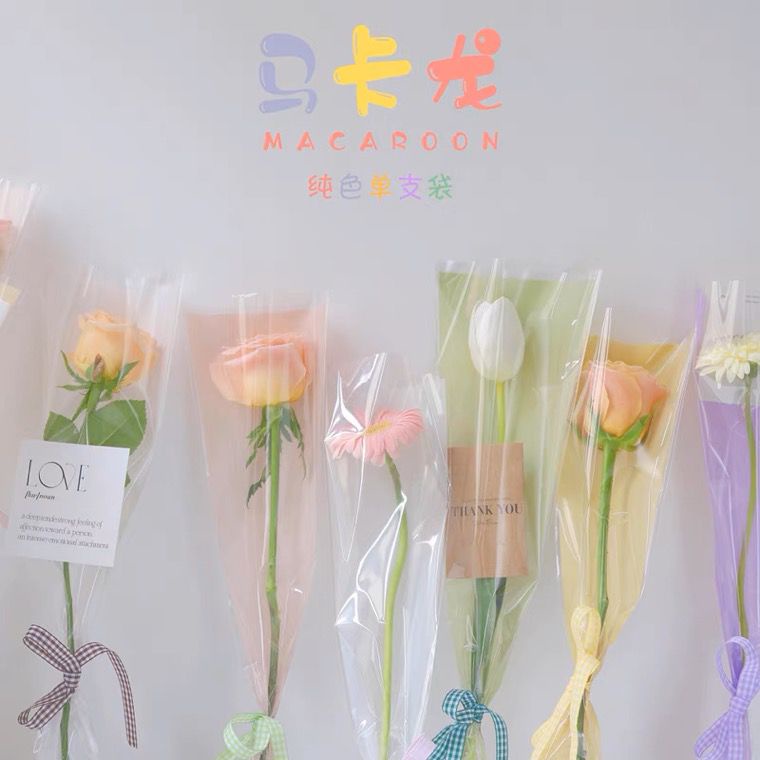 SHIOK Macaroon Single Flower Bag OPP Craft Wrapping Paper | Kertas ...