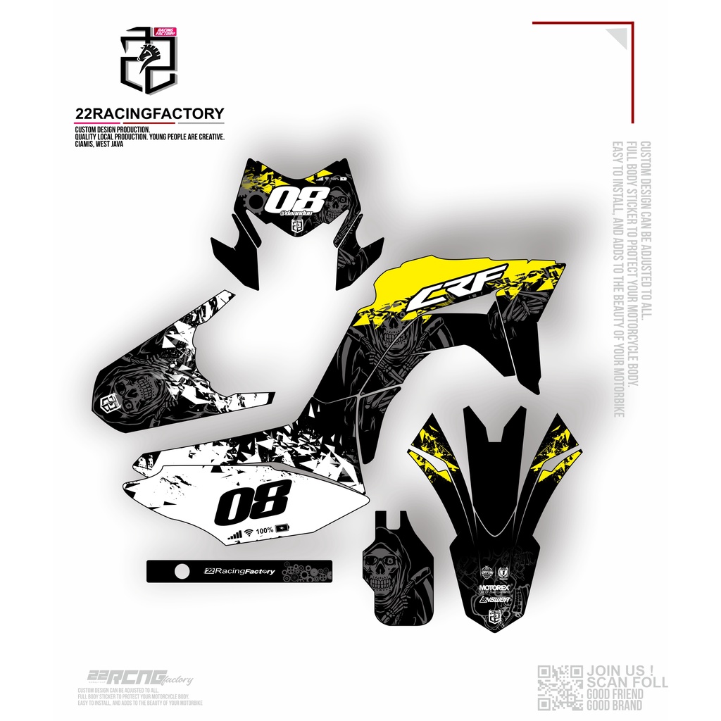 Custom CRF FULLBODY Sticker DECAL Can Add Name/Number/SPONSOR | Shopee ...